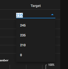 Temperature presets appearing after filling in the temperature manually ...