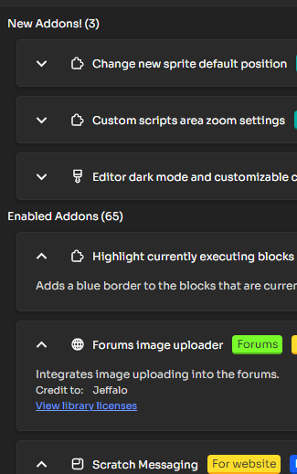 Addon Groups (minimizable) · Issue #2281 · ScratchAddons/ScratchAddons · GitHub