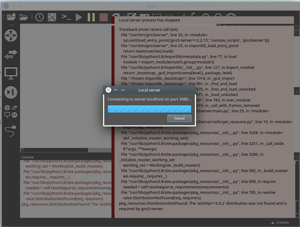 Cannot start GNS3 in Arch Linux · Issue #3071 · GNS3/gns3-gui · GitHub