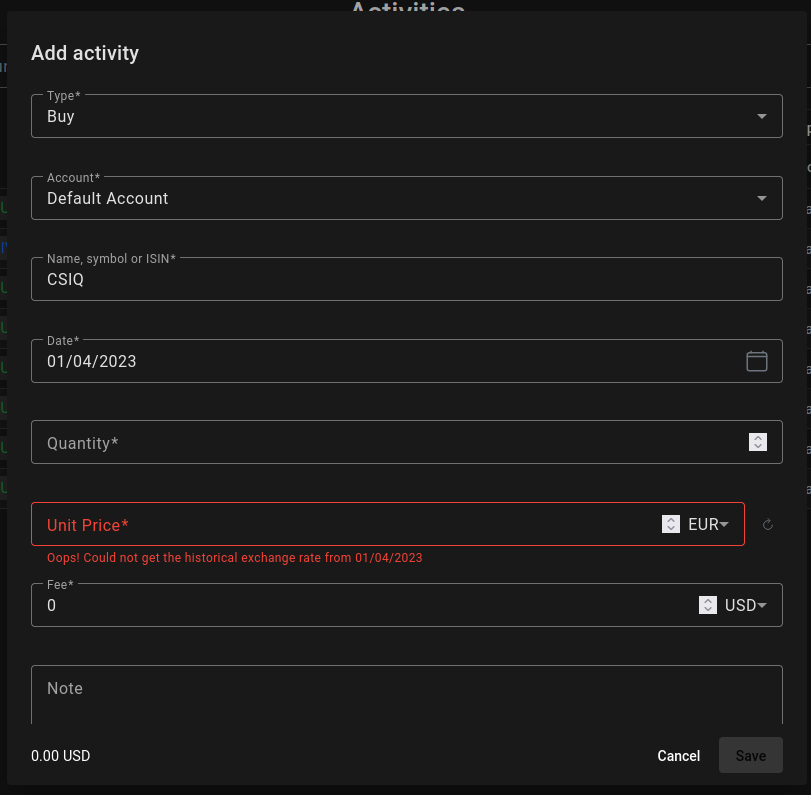 [BUG] No exchange rate found for EURUSD · Issue #1894 · ghostfolio/ghostfolio · GitHub