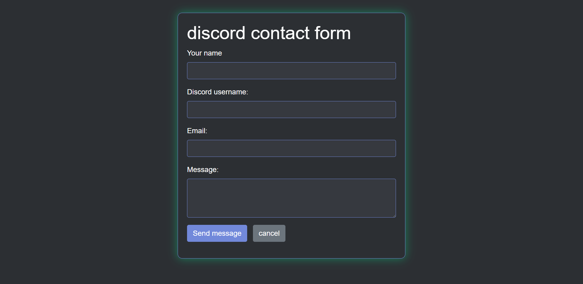 Github Nahuel Dev Discord Form Webhook Contact Form To Send Information To Discord No Loggin