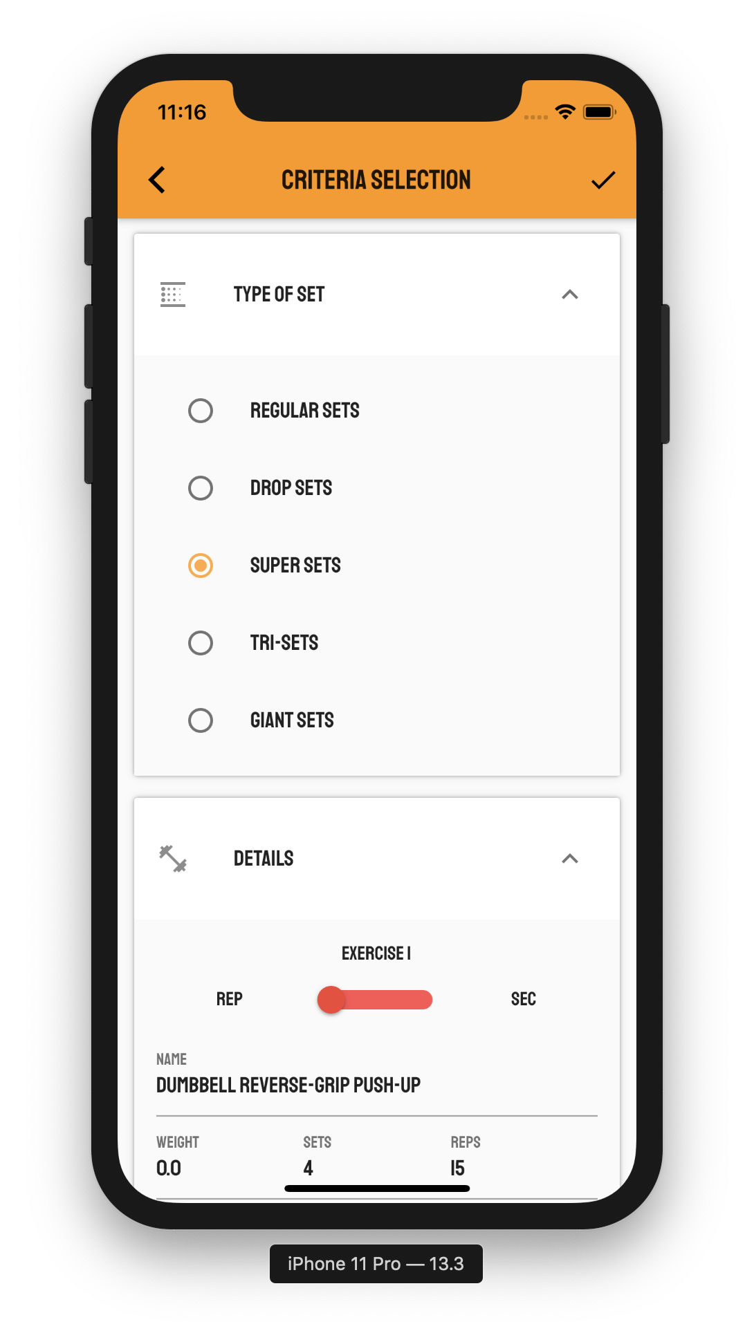 Dumbbell is a simple mobile app designed for bodybuilders