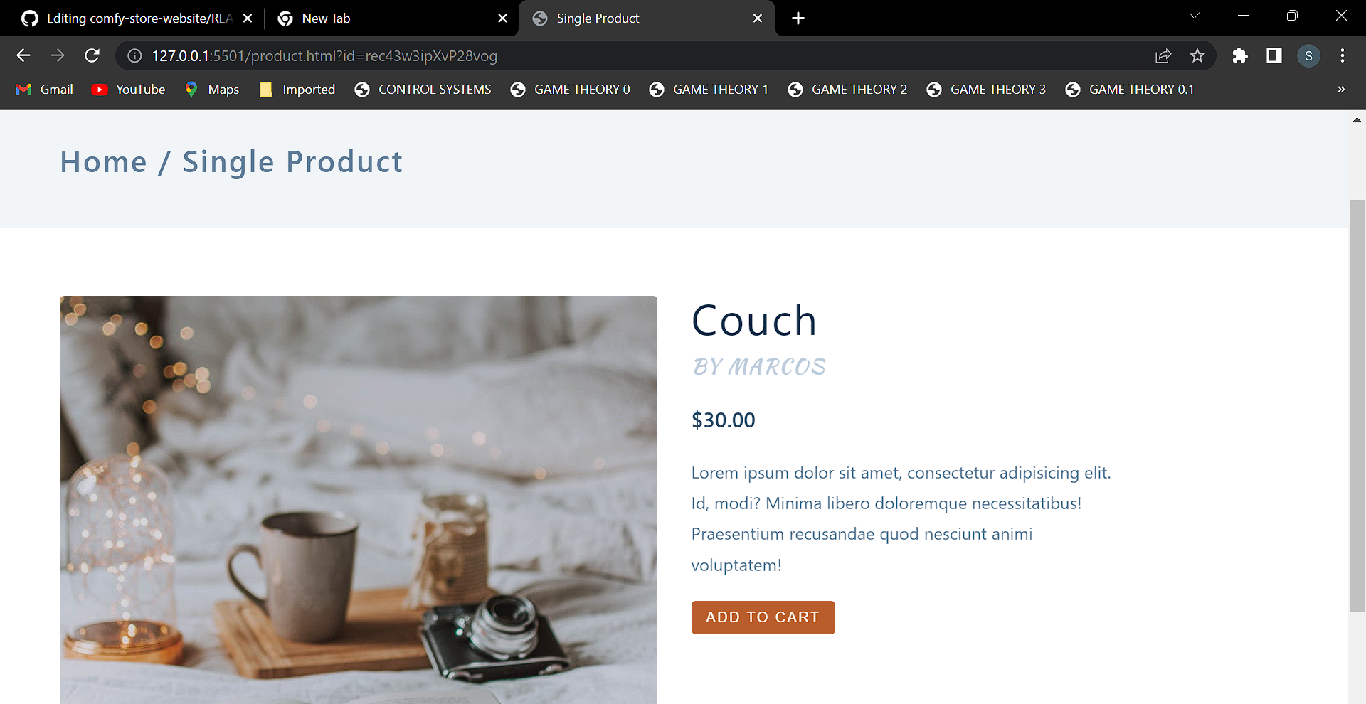 GitHub - Shivam182/comfy-store-website: website project using html css and javascript