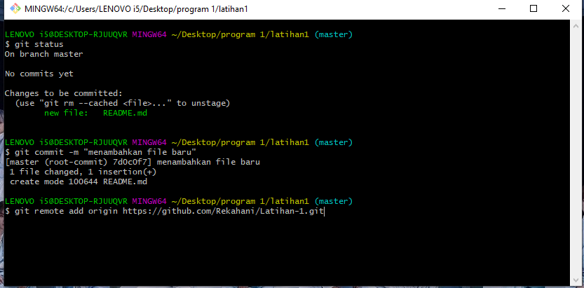 GitHub - Rekahani/Latihan-1: latihan Version Control System (VCS)