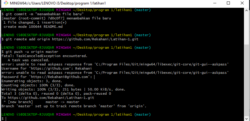 GitHub - Rekahani/Latihan-1: latihan Version Control System (VCS)