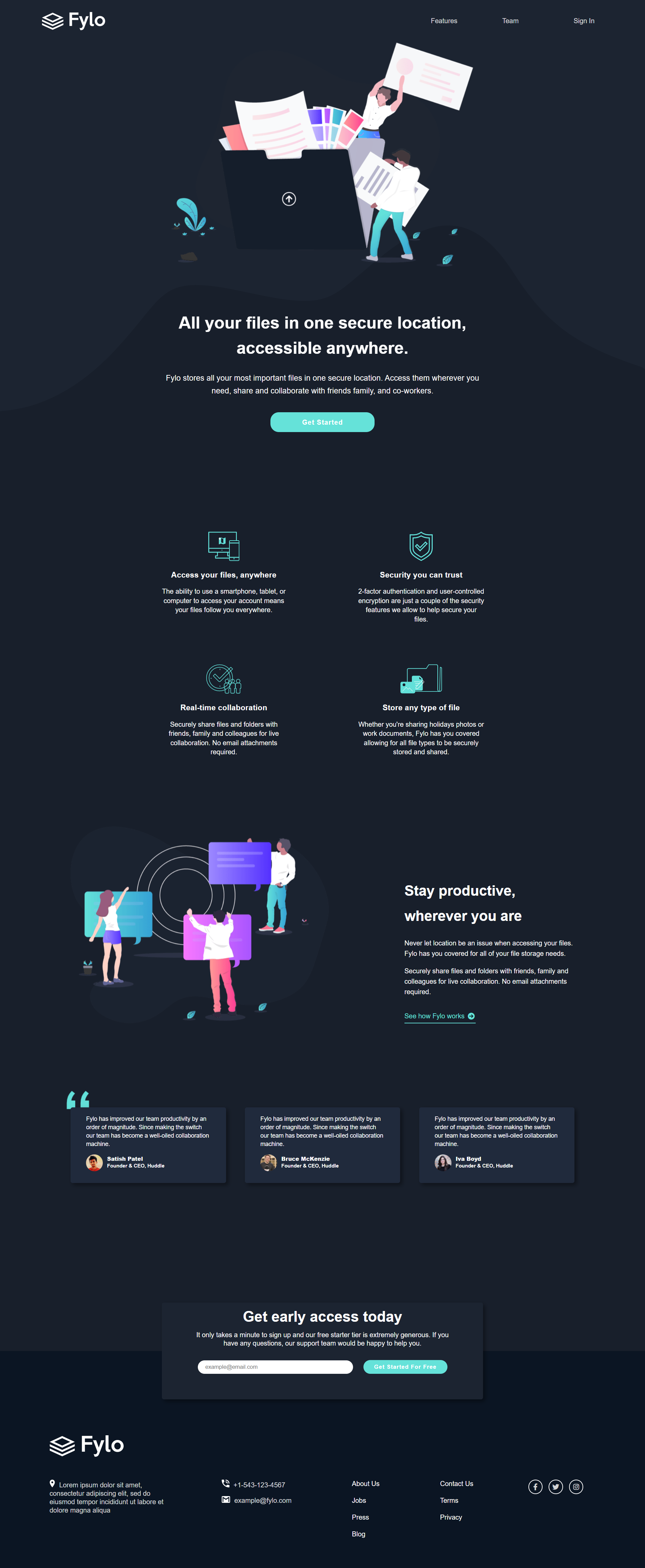 GitHub - aungpyaesoneshan/fylo-dark-theme-landing-page-master