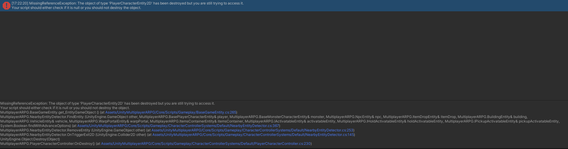 MissingReferenceException when portal · Issue #1901 · suriyun-production/mmorpg-kit-docs · GitHub