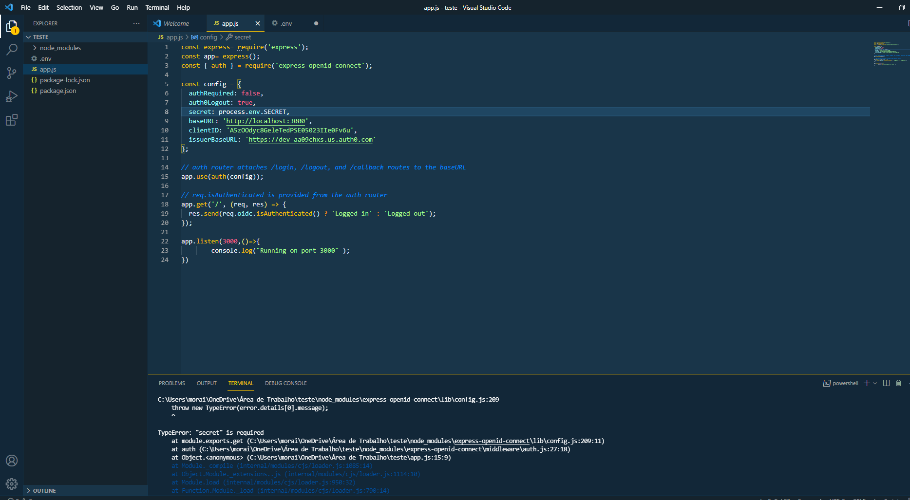 Secret Is Required · Issue 478 · Auth0nextjs Auth0 · Github 