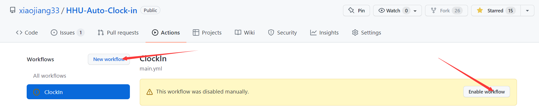 GitHub - xiaojiang33/HHU-Auto-Clock-in: 河海大学自动健康打卡- Github Action [请合理使用]