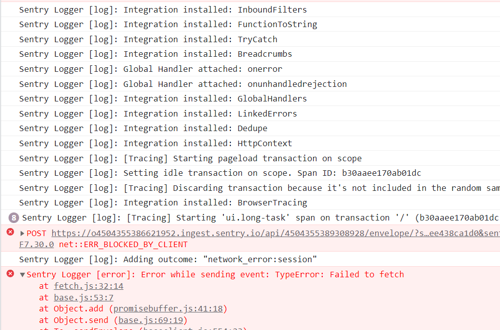 Sentry logs in console · Issue #31 · foyer-work/Ooogle-it · GitHub