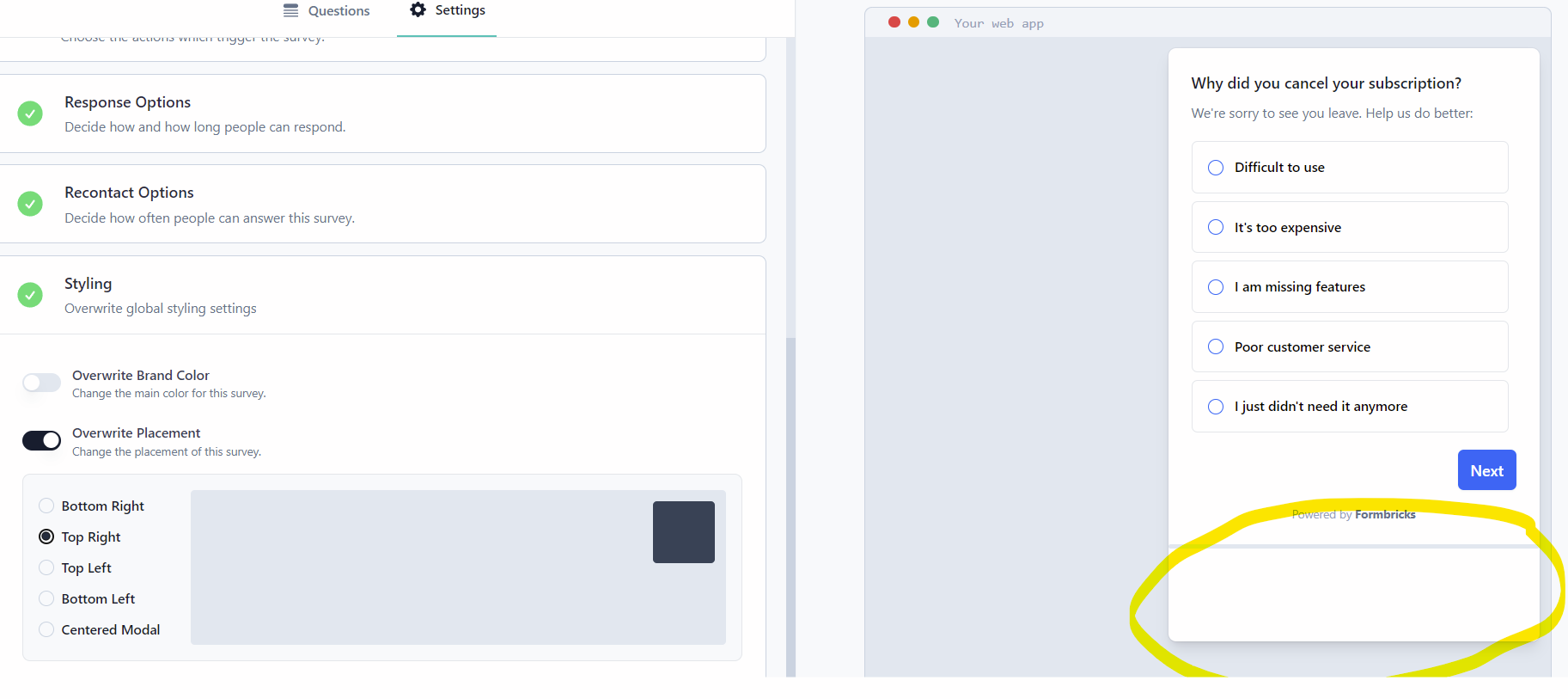 [BUG] Top left and top right placement preview broken · Issue #650 · formbricks/formbricks · GitHub