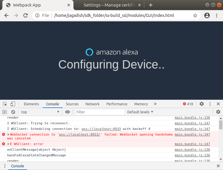 alexa smart screen sdk with SSL enabled not working · Issue #52 · alexa ...