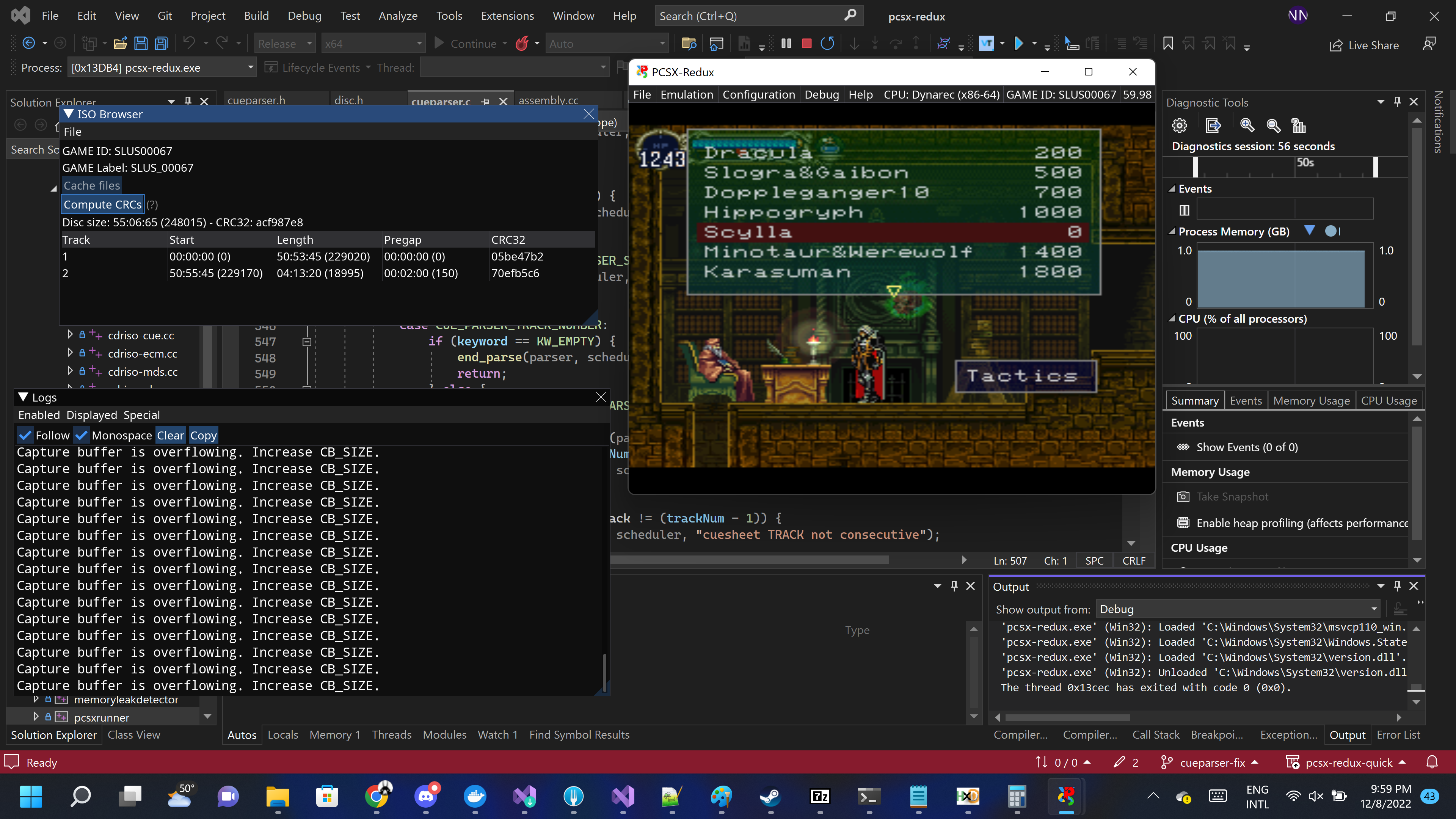 PCSX-Redux always shows me a black screen when trying to buy and watch the Scylla tactic in ...