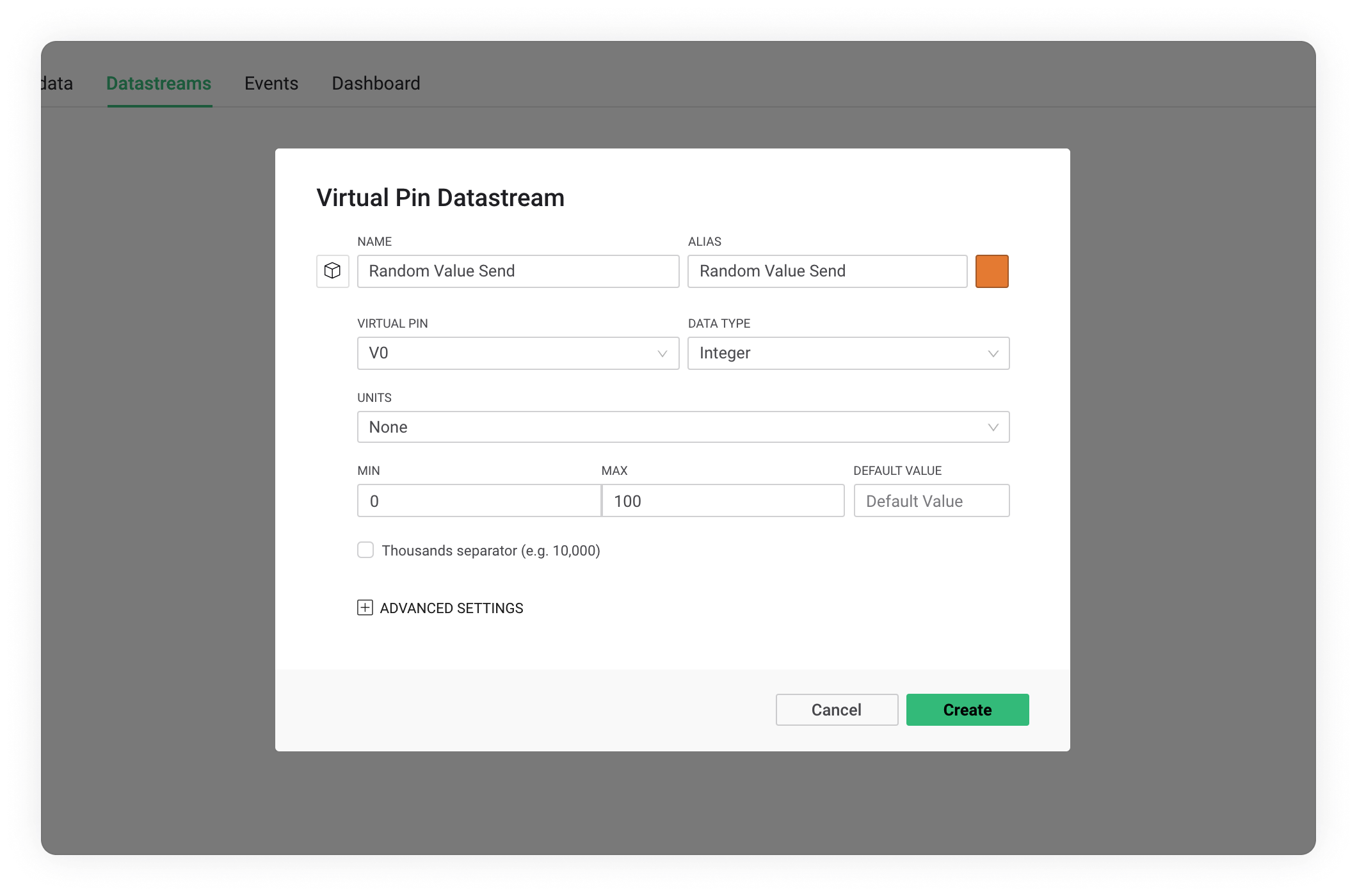 Set Up Datastreams Blynk Documentation