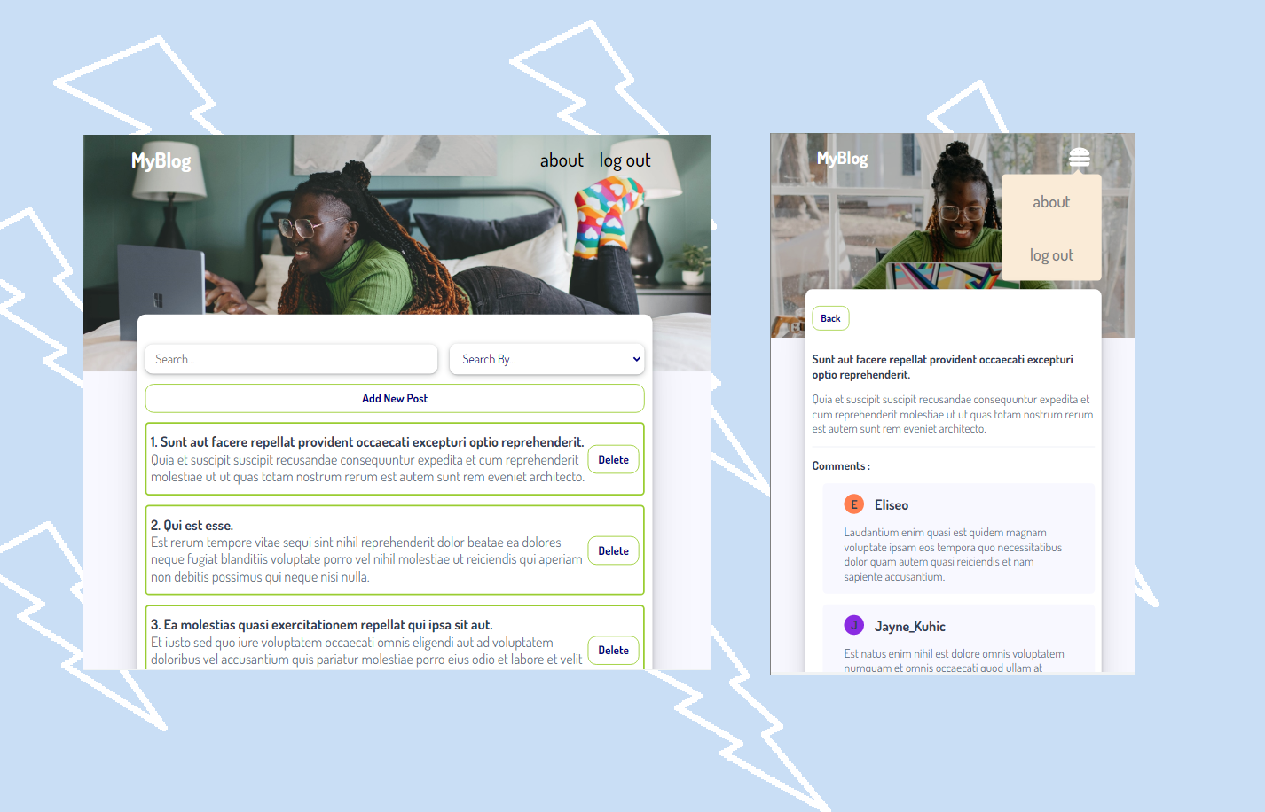 GitHub - nika-sergeeva/Blog: This SPA is my pet project, built with React.js using REST API ...