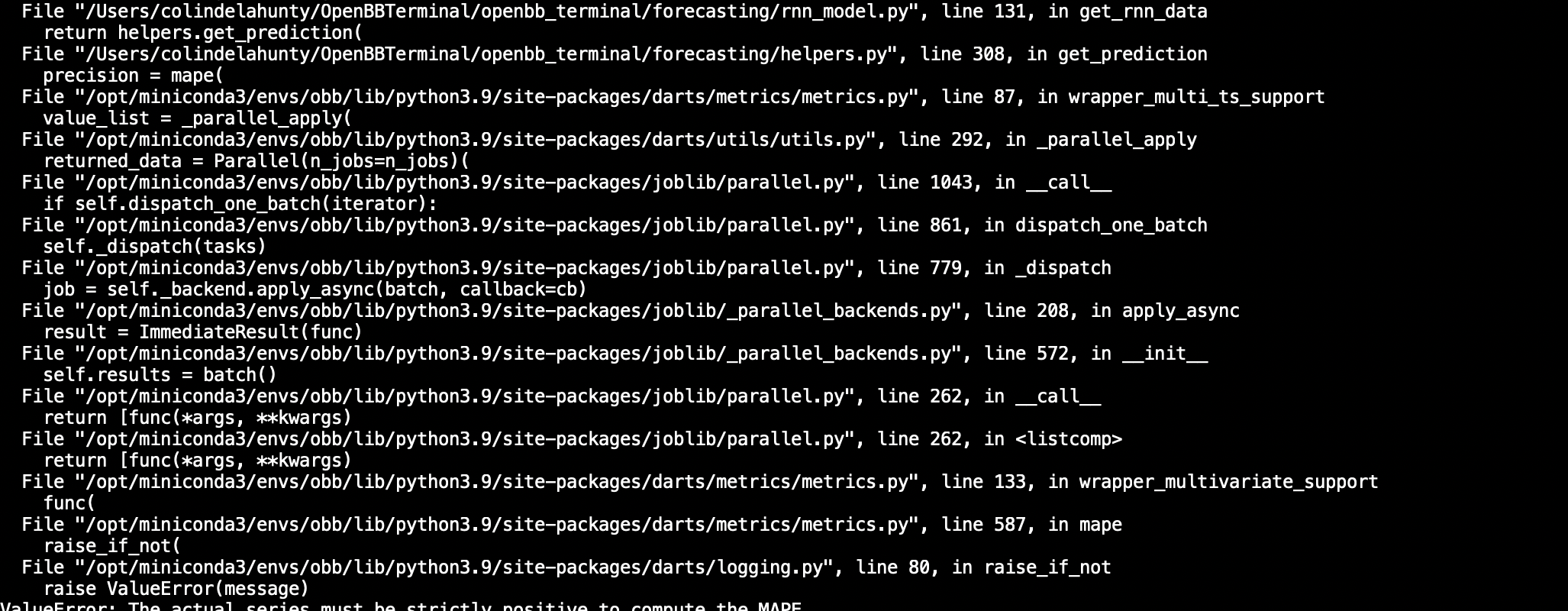 [BUG]Neural Network Models Throwing ValueError: The actual series must be strictly positive to ...