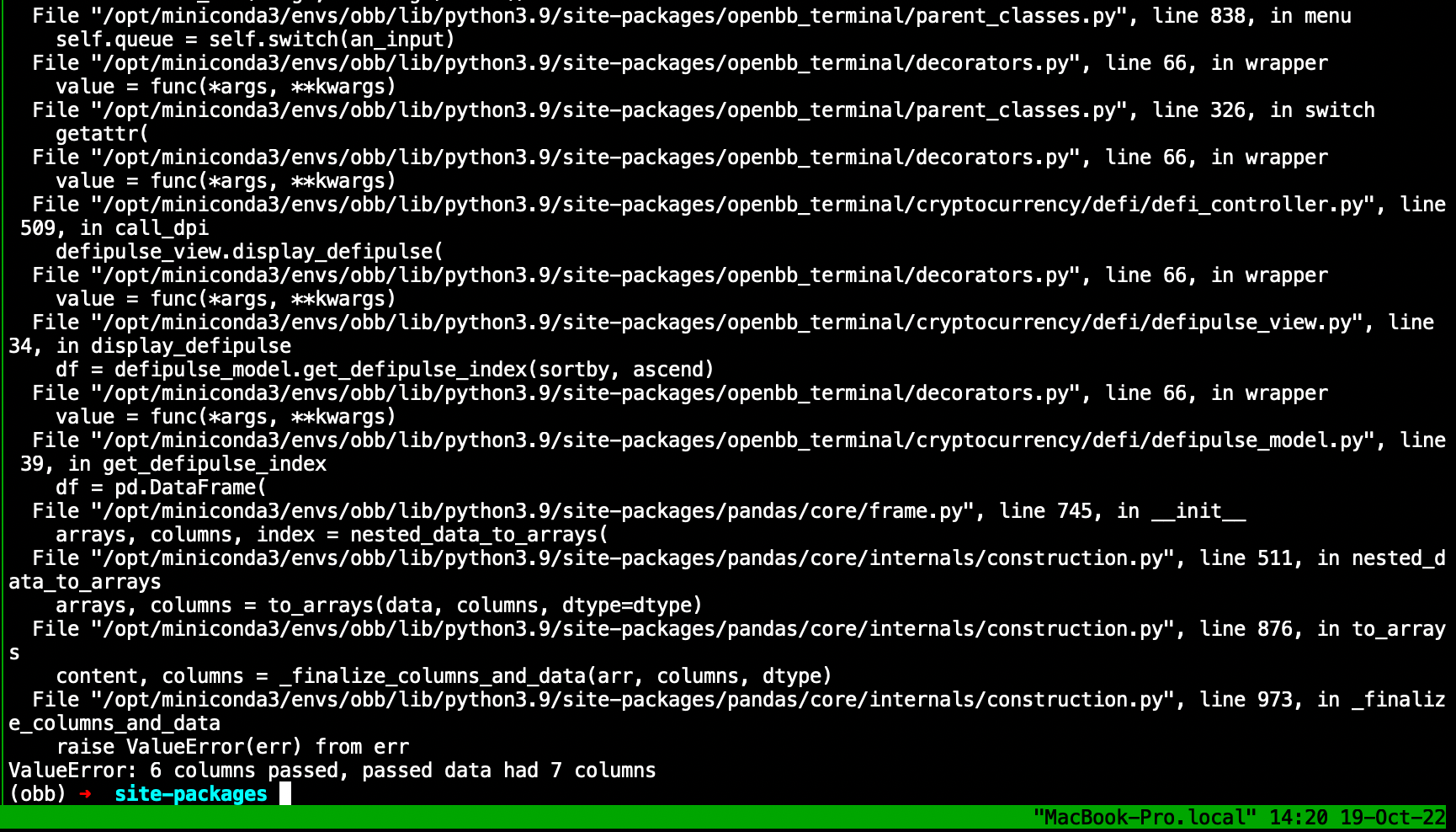 [Bug] `crypto/defi/dpi` ValueError: 6 columns passed, passed data had 7 columns · Issue #2920 ...