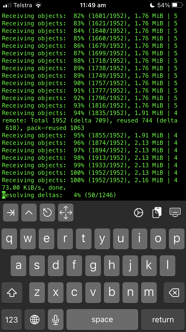 Git Clone Freezes On Resolving Deltas Iphone 8 Ios 1611 A11 · Issue 1975 · Ish Appish · Github