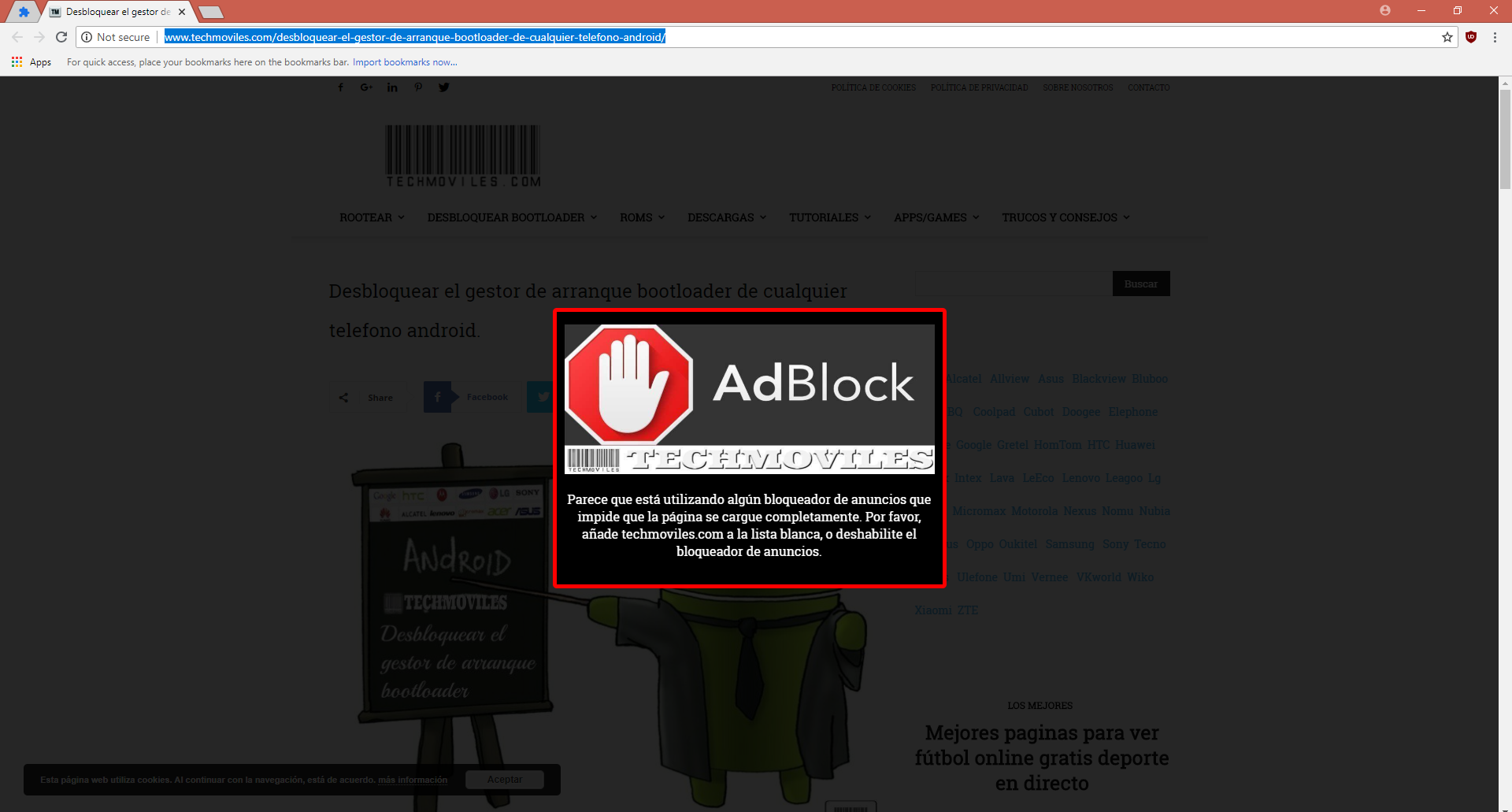 (anti-adblock) techmoviles.com · Issue #2383 · uBlockOrigin/uAssets · GitHub