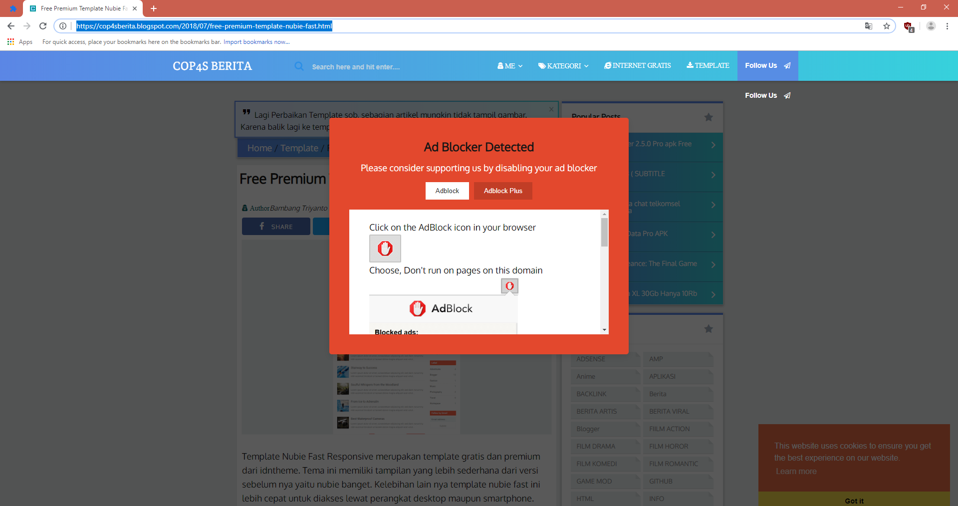 [Anti-adblock] cop4sberita.blogspot.com · Issue #2974 · uBlockOrigin/uAssets · GitHub