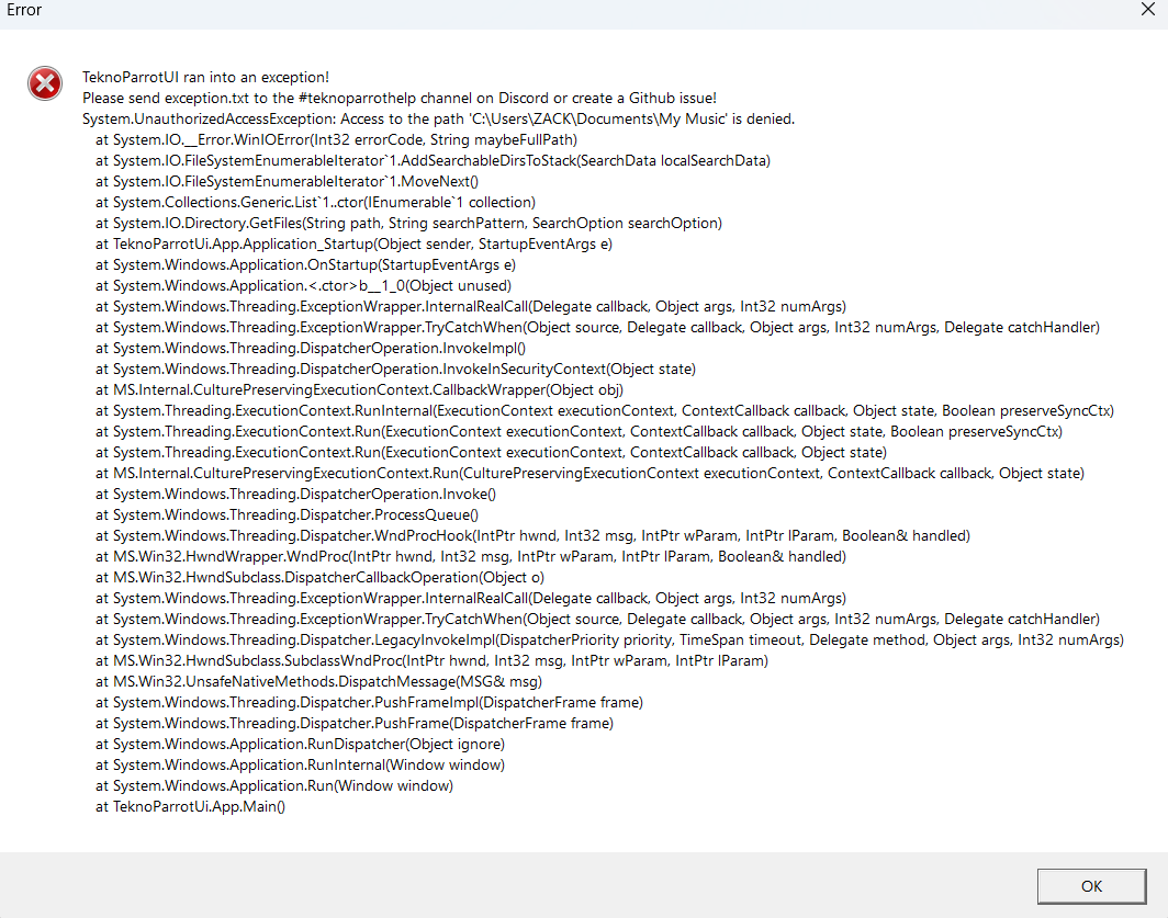 Not lunching because of Error · Issue #416 · teknogods/TeknoParrotUI ...
