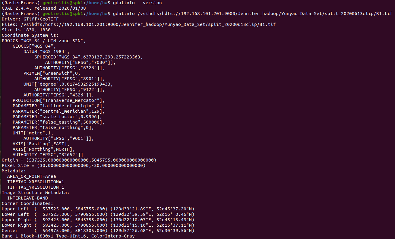 How to resolve "gdalinfo failed - unable to open /vsihdfs/hdfs ...