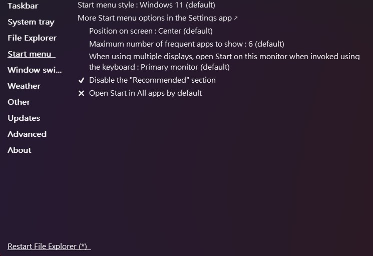 Disable recommended feature makes start menu unusable · Issue #1118 · valinet/ExplorerPatcher ...