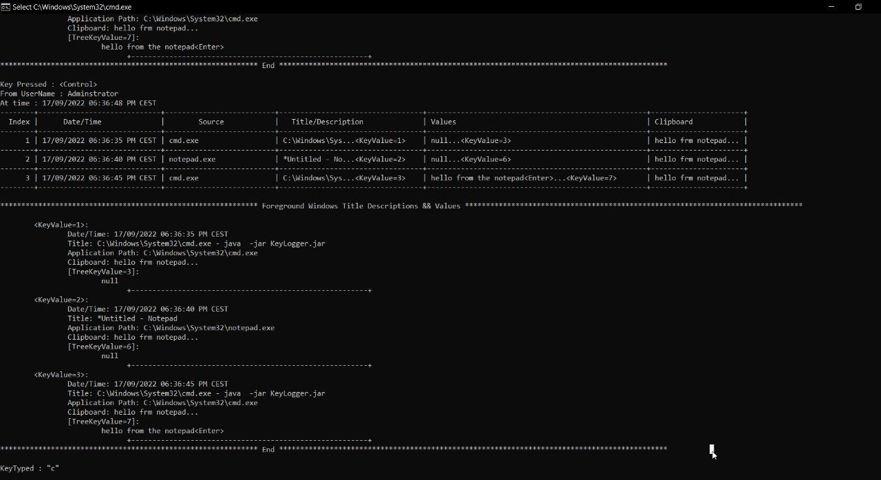 GitHub - recluzegeek/JKeylogger: Java based Keylogger using jnativehook to apply concepts and ...
