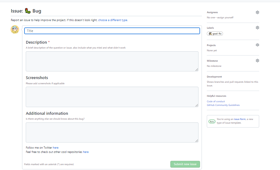 Issue Templates ⚠ · Issue #59 · devs-in-tech/developer-portfolios · GitHub