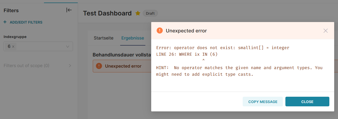 When using JINJA template, Dashboard Filter writes the WHERE STATEMENT ...