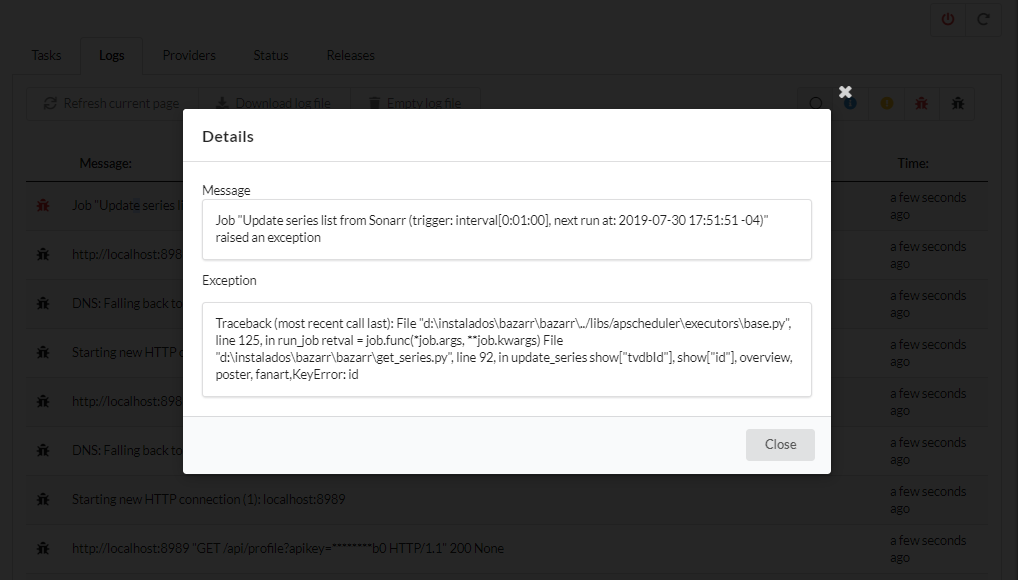 error with sonarr · Issue #504 · morpheus65535/bazarr · GitHub