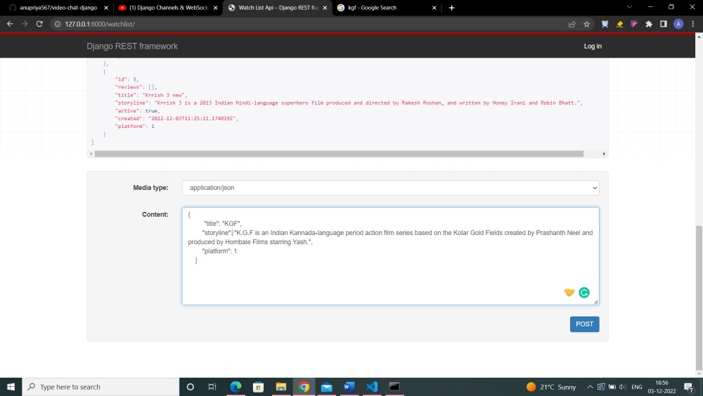 GitHub - anupriya567/IMDB-API-Clone-DjangoRestFramework