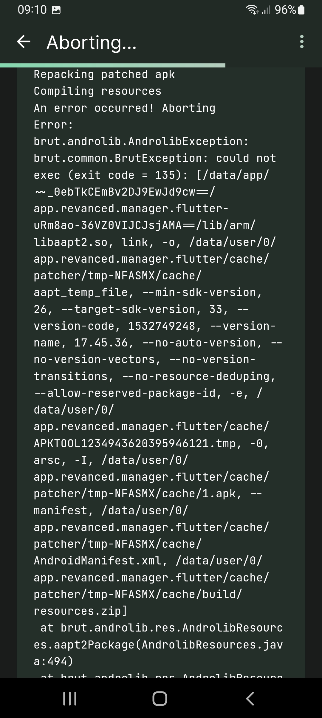 Possible solution for the well-known androlib bug · Issue #603 · ReVanced/revanced-manager · GitHub