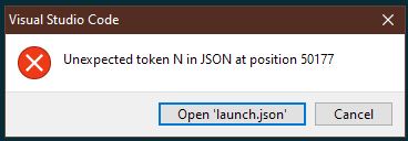 Attach to process - Unexpected token N in JSON at position 50177 on Windows · Issue #9821 ...