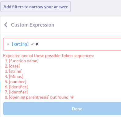 Improve Feedback on Custom Expression Error · Issue #15658 · metabase/metabase · GitHub