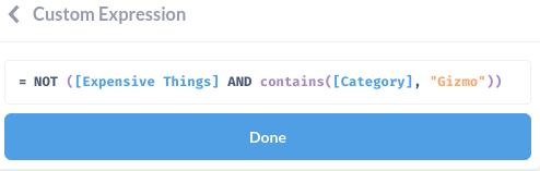 No color distinction between different types of fields in custom expression editor · Issue ...
