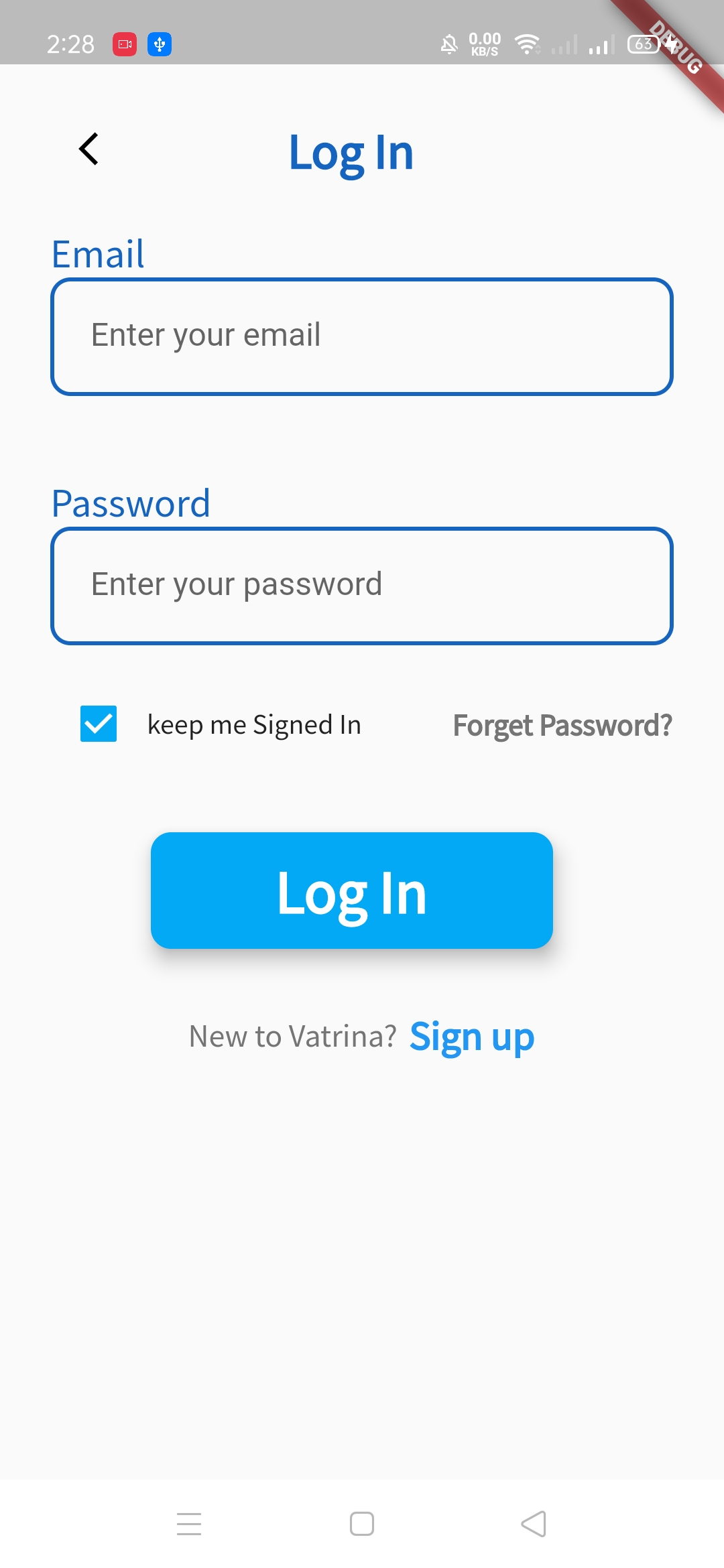 GitHub - Basma-Ezzat2/Vatrina-App: Log In and Sign Up Screens