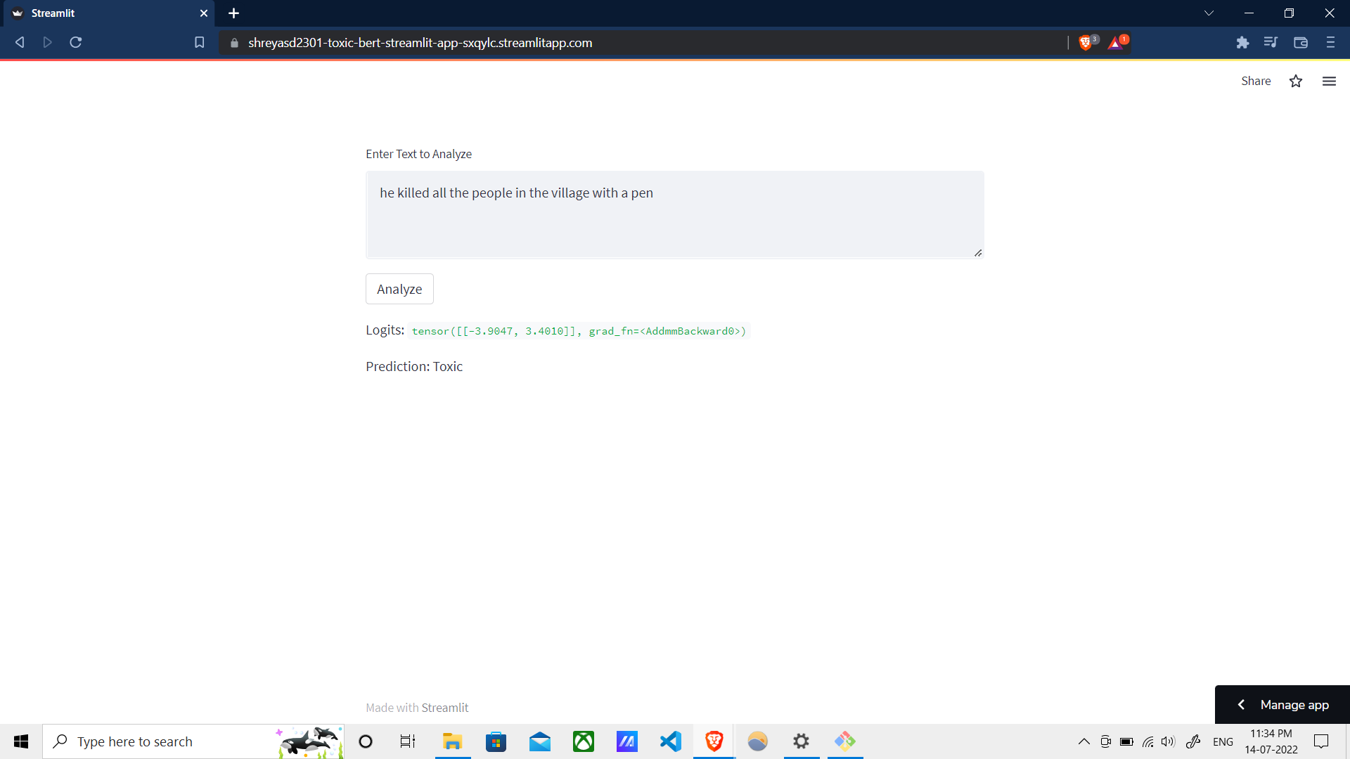 GitHub - shreyasd2301/Toxic-BERT-streamlit