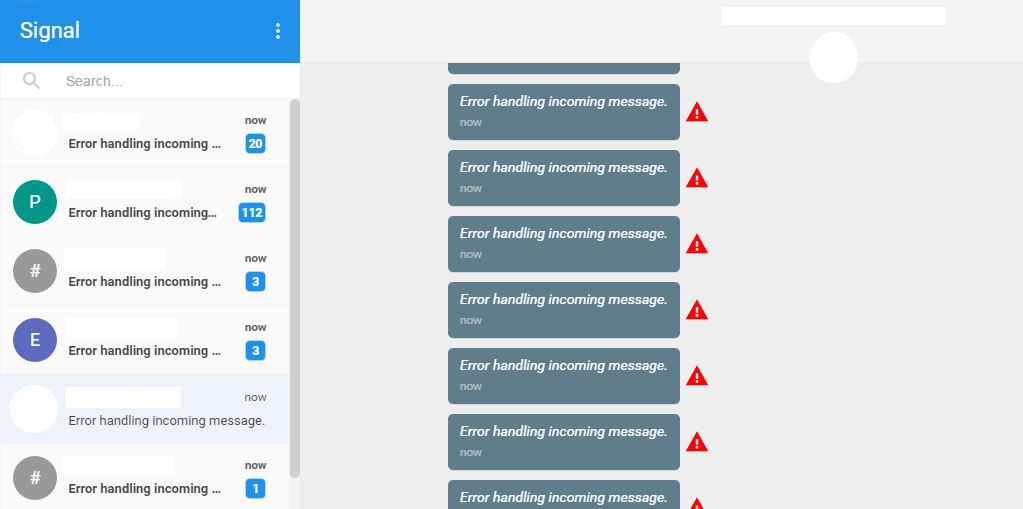 "Error handling incoming messages" for all freshley imported msgs in electron App · Issue #1628 ...