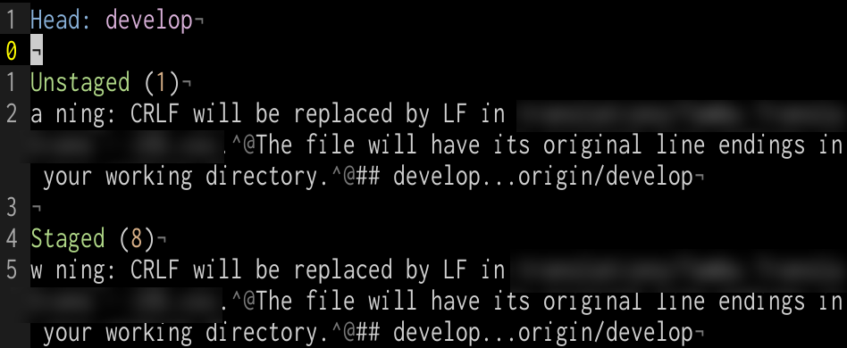 :Gstatus parsing of CRLF warning · Issue #1165 · tpope/vim-fugitive · GitHub