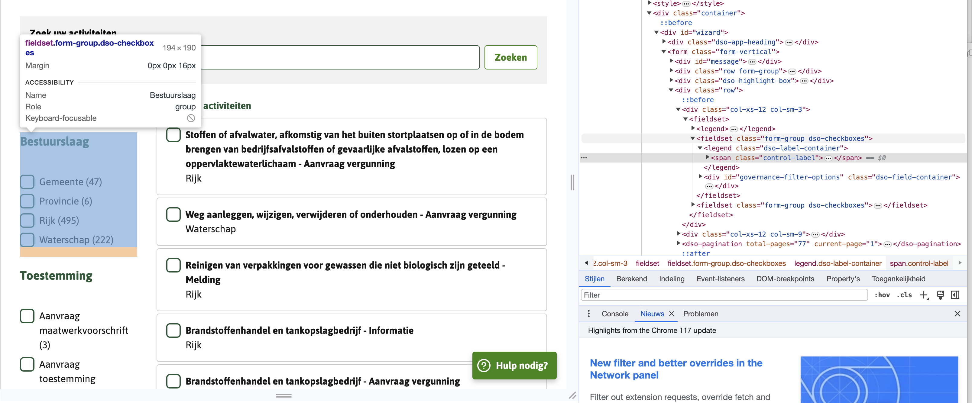 Legend: teveel witruimte onder filter titel · Issue #2373 · dso-toolkit ...