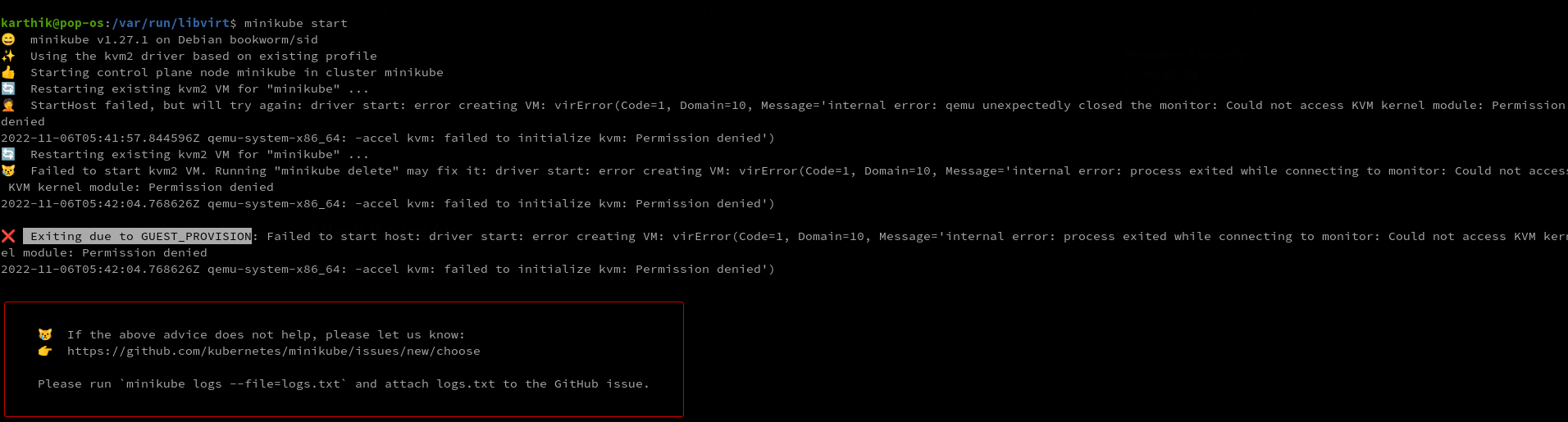 Exiting Due To Guestprovision · Issue 15305 · Kubernetesminikube · Github 