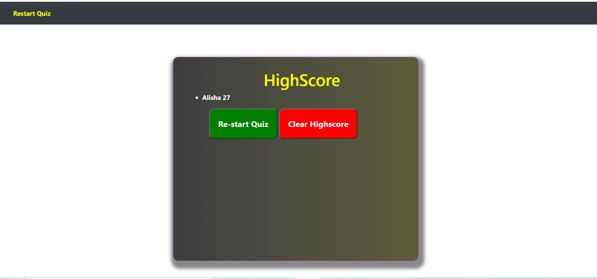 GitHub - AlishaPanday/Code-Quiz