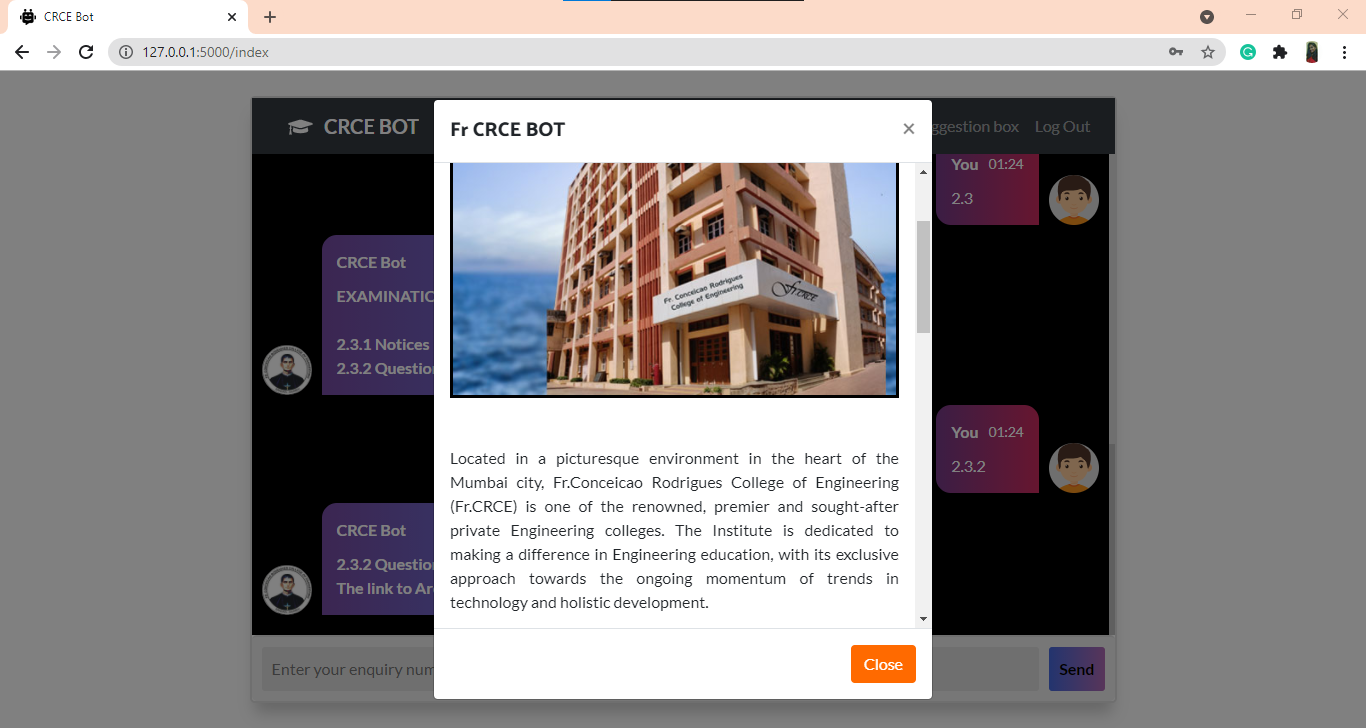 GitHub - GiniChacko/College-Enquiry-Chatbot: The College Enquiry ...