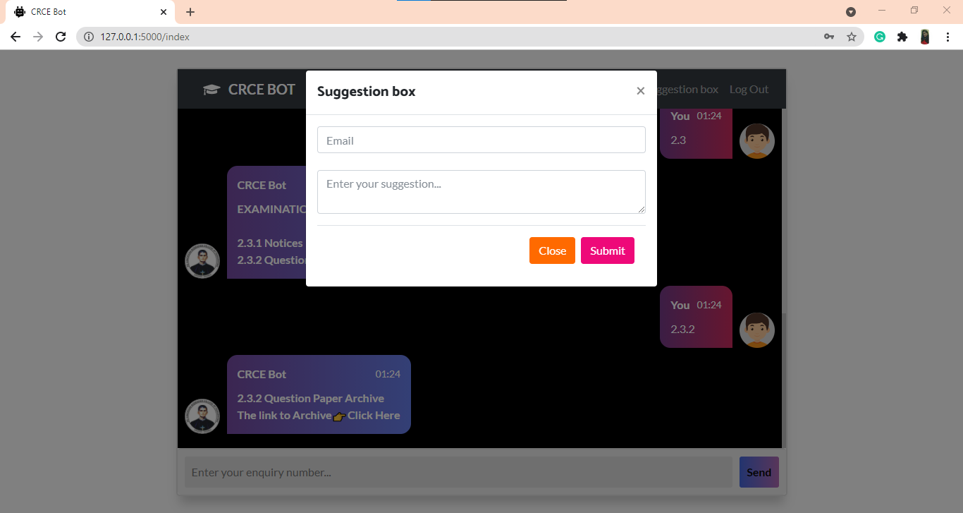 GitHub - GiniChacko/College-Enquiry-Chatbot: The College Enquiry Chatbot project is built using ...