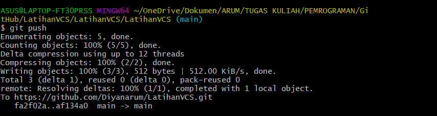 GitHub - Diyanarum/LatihanVCS