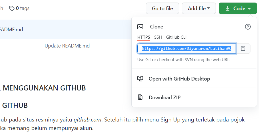 GitHub - Diyanarum/LatihanVCS