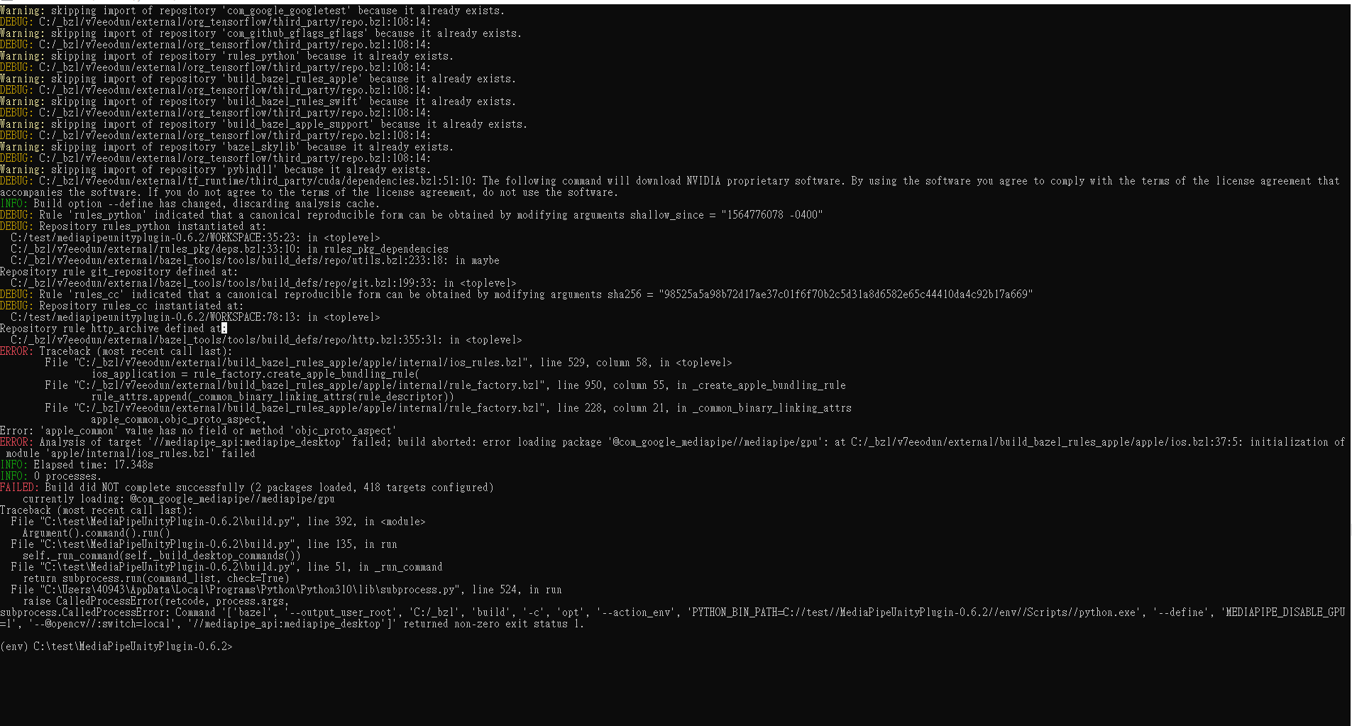 Build fails on Windows · Issue #791 · homuler/MediaPipeUnityPlugin · GitHub
