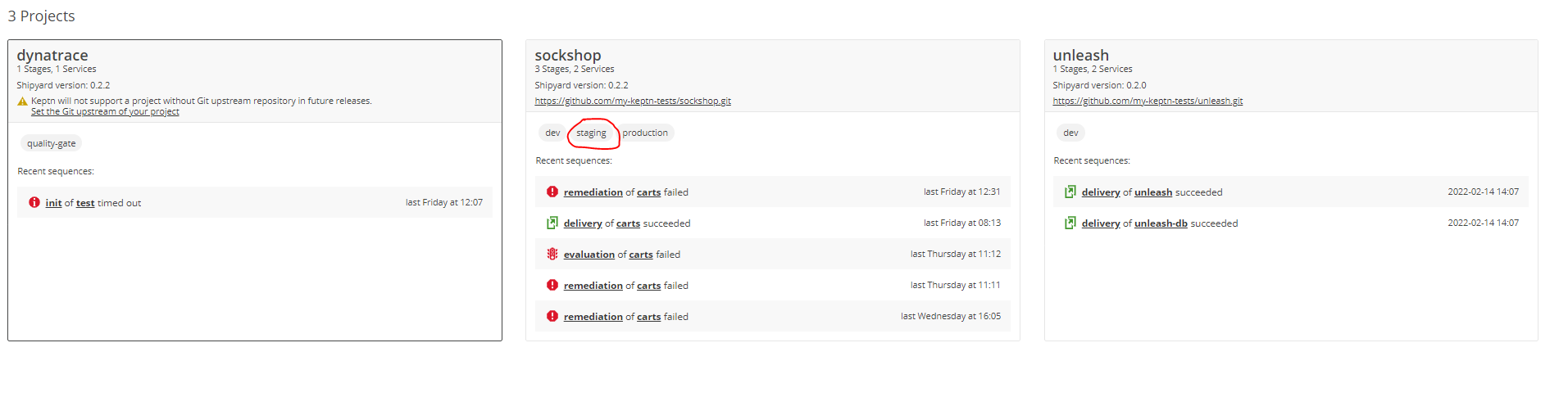 Selection of stage · Issue #7015 · keptn/keptn · GitHub