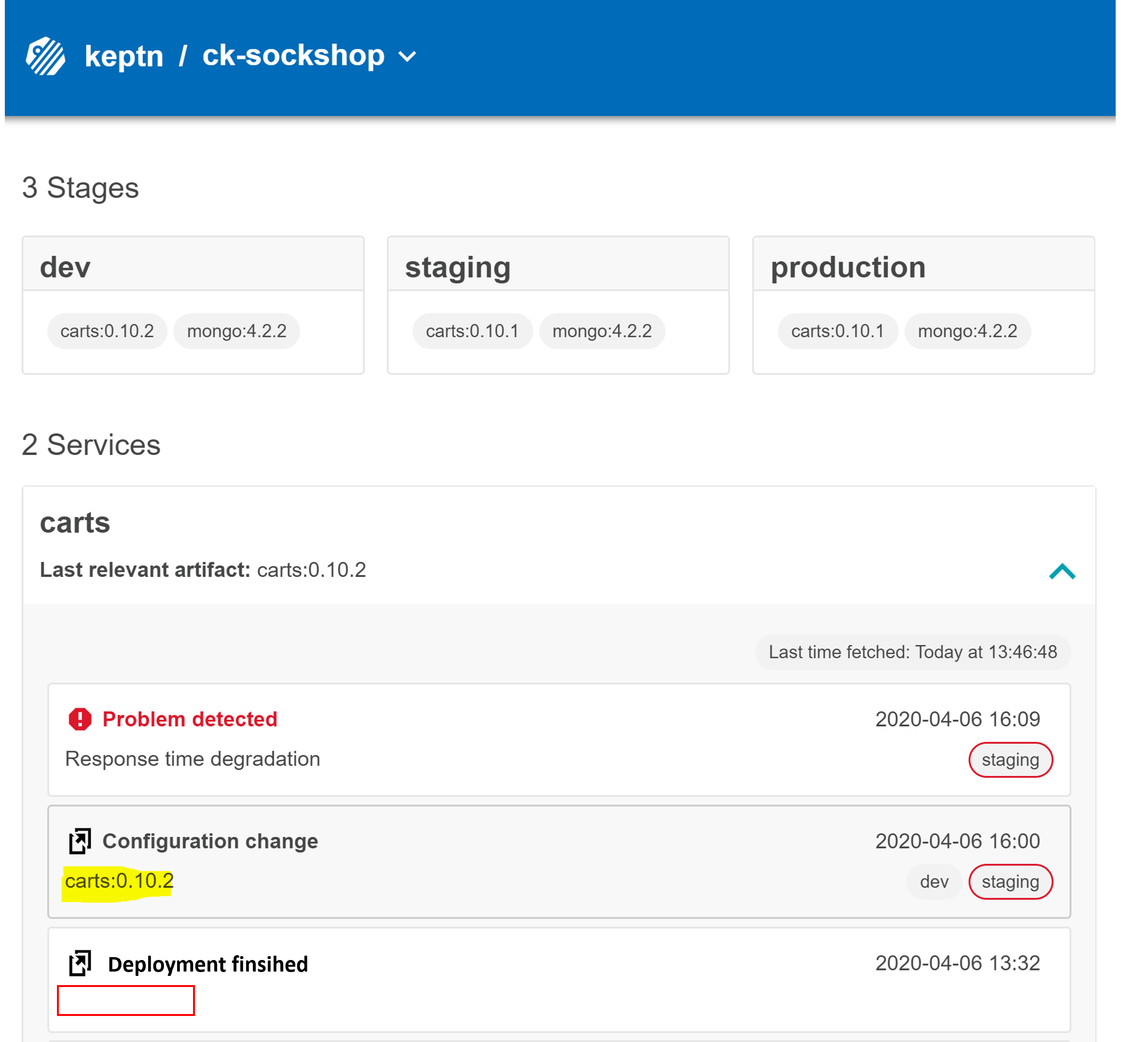 Deployment-finished root event does not show image/tag · Issue #1662 · keptn/keptn · GitHub
